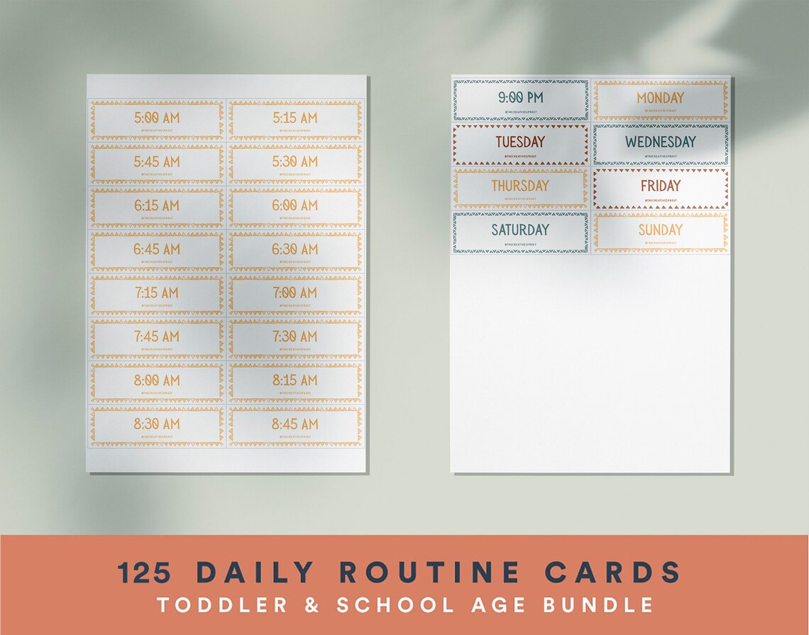 Routine Chart Routine Checklist Routine Cards Daily Rhythm | Etsy