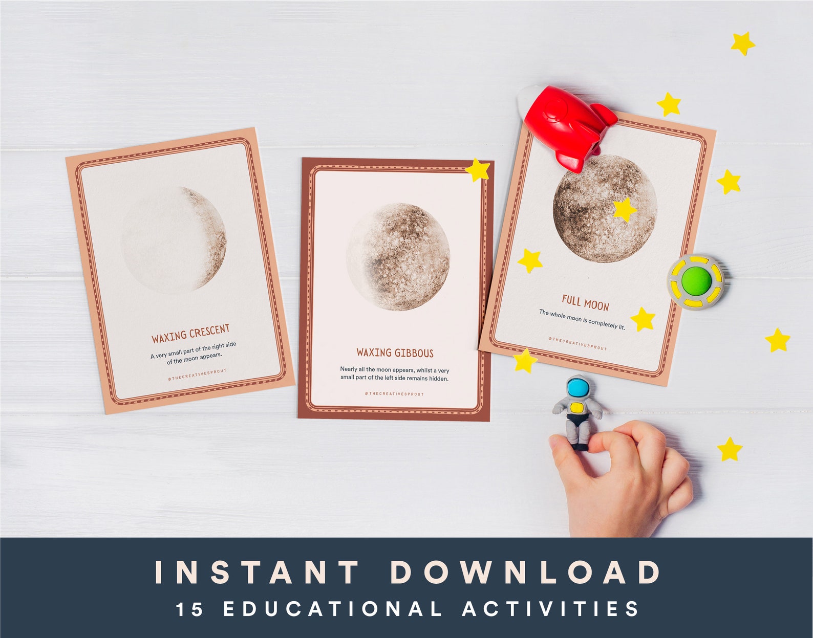 Space Activities Solar System Moon Phases Montessori | Etsy