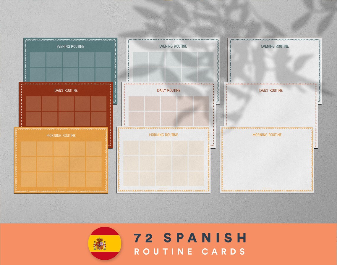 Spanish Routine Chart Routine Checklist Routine Cards Daily - Etsy