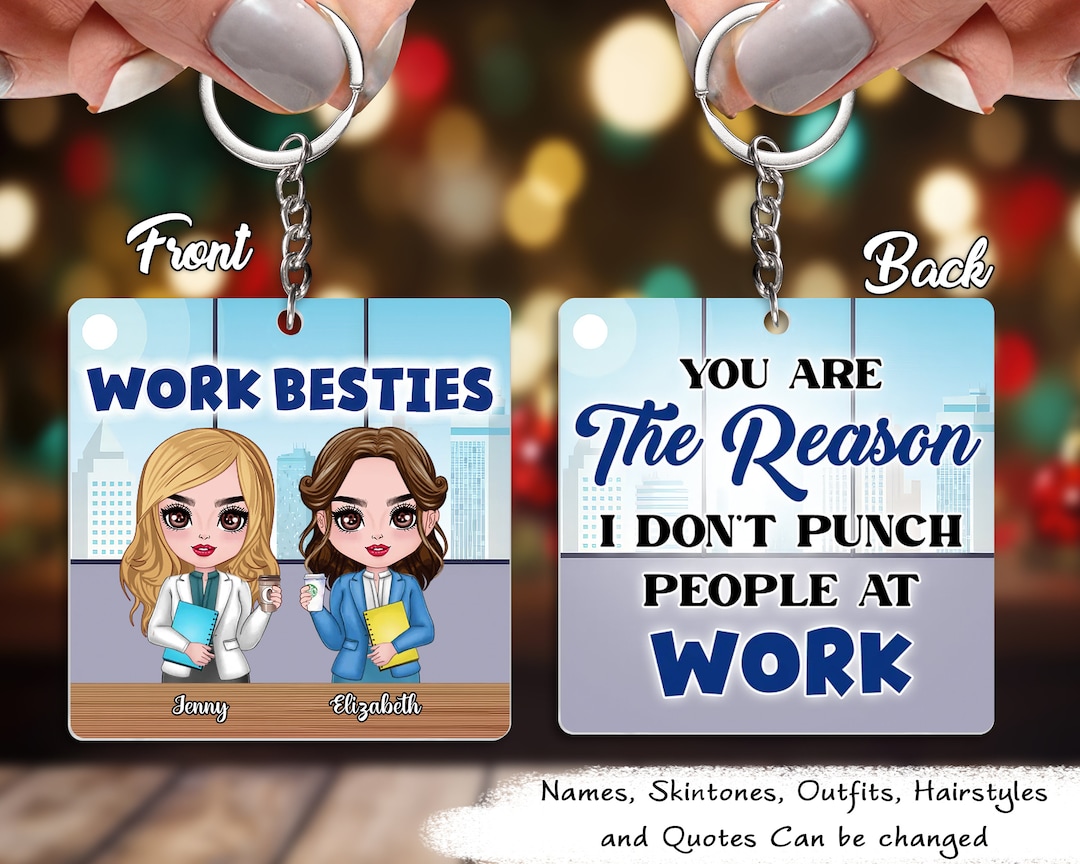 Custom Personalized Work Besties Acrylic Keychain Gifts Idea for ...