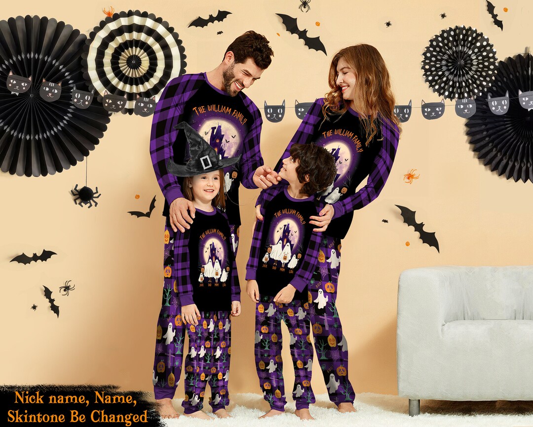 Personalized Ghost Family Matching Halloween Pajamas Set Cute - Etsy