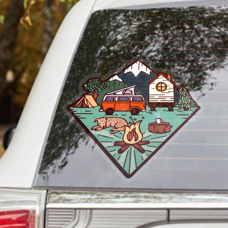 Camping Fire Labels Sticker Pack Sticker Art Campsite Bumper Sticker ...