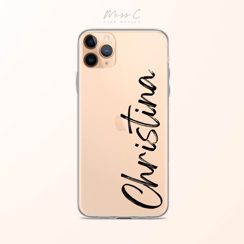 Vertical Handwriting Name Clear Phone Case Personalize Gift - Etsy