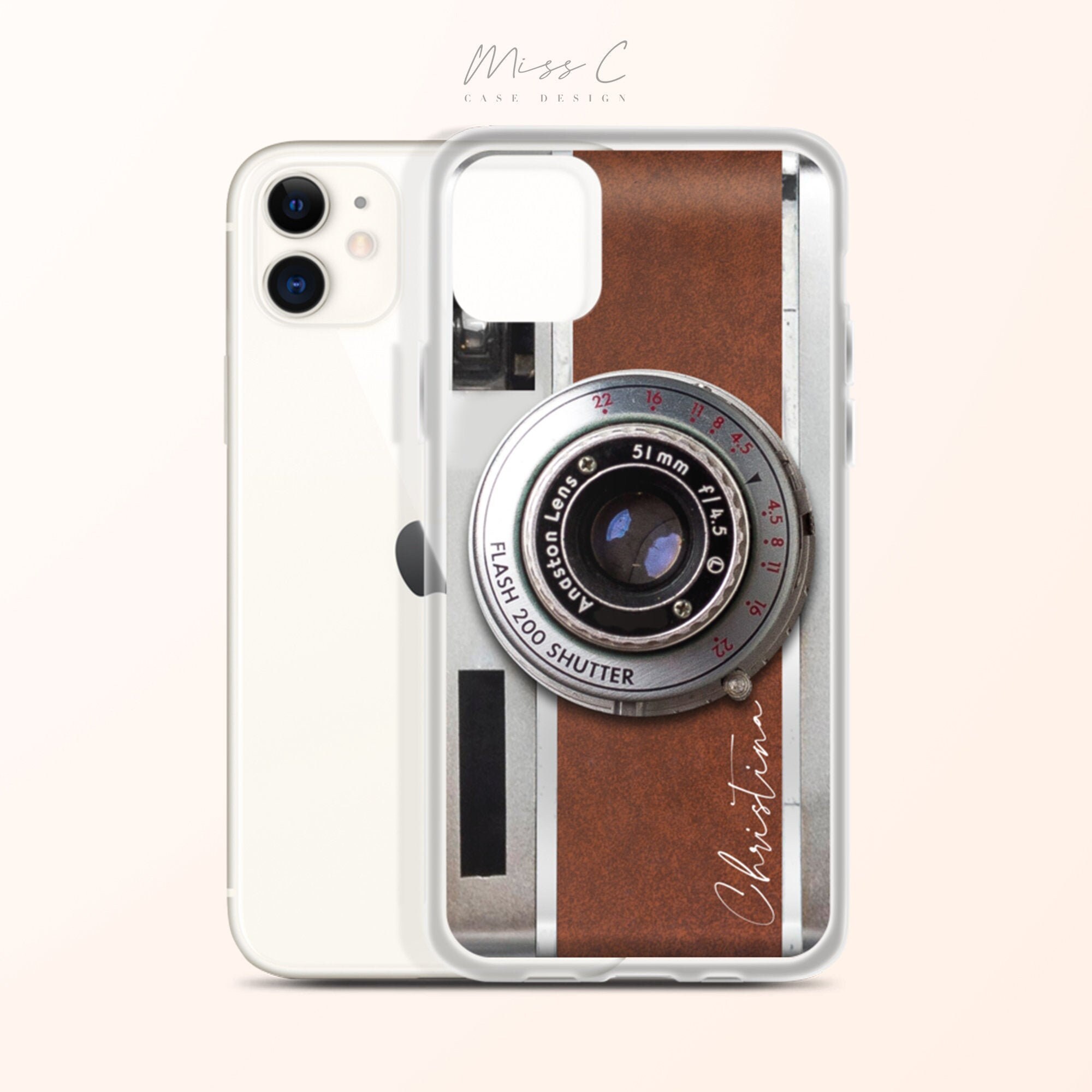 Personalised Name Retro Camera Phone Case, Personalised Gift Phone Case ...