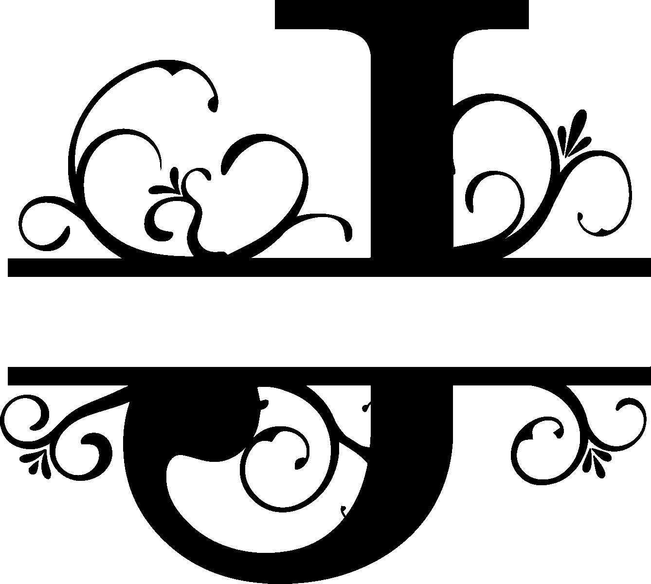 Family Name Monogram Decal: Split Letter Vinyl Decal - Etsy
