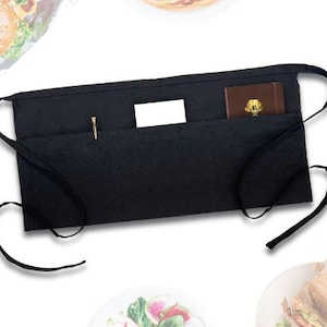 Custom Waist Apron With Pockets, Personalized Half Apron, Server Apron ...