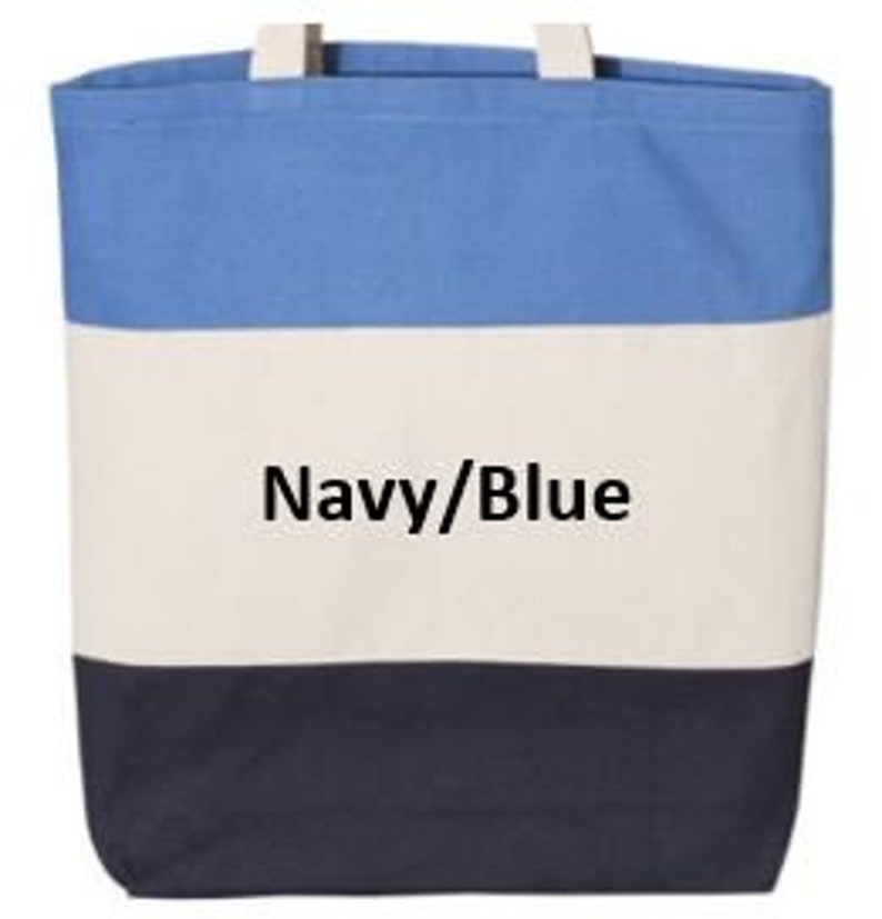 Custom Canvas Tri Color Tote Bags Personalized Tote Bag | Etsy