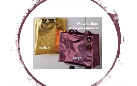 Custom Metallic Large Tote Bags Personalized Tote Bag Gift - Etsy