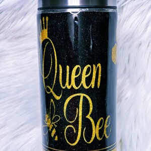 Queen Bee Custom Glitter Peek A Boo 3 Section Marble Stainless Steel ...