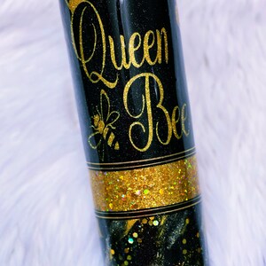 Queen Bee Custom Glitter Peek A Boo 3 Section Marble Stainless Steel ...