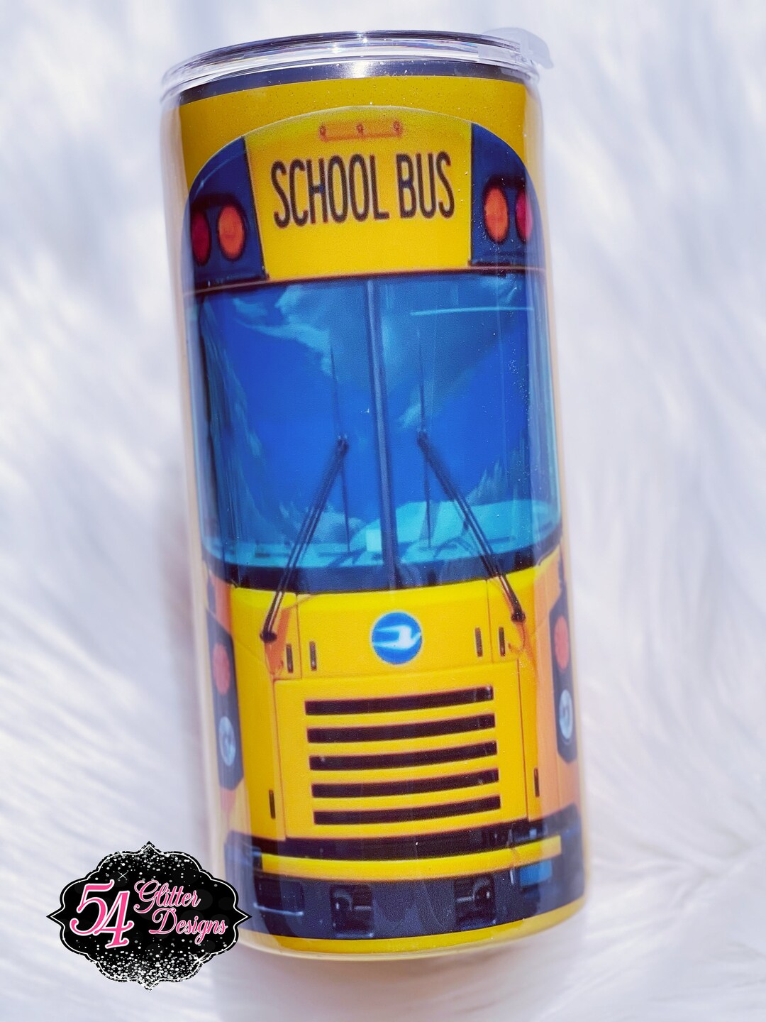 25oz School Bus Custom Glitter Stainless Steel Tumbler / Great Bus ...