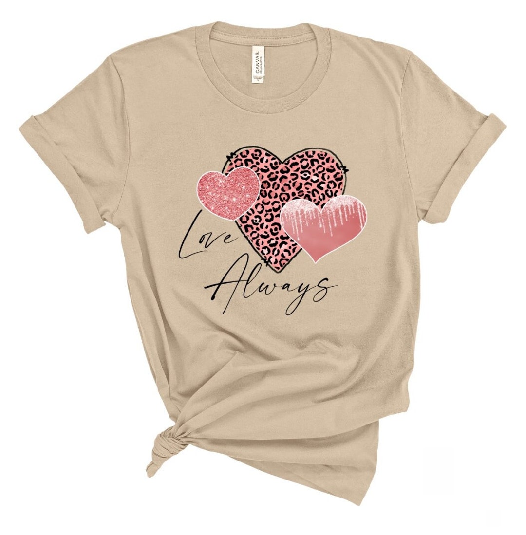 Love Always Leopard Print and Rose Gold T-shirt - Etsy
