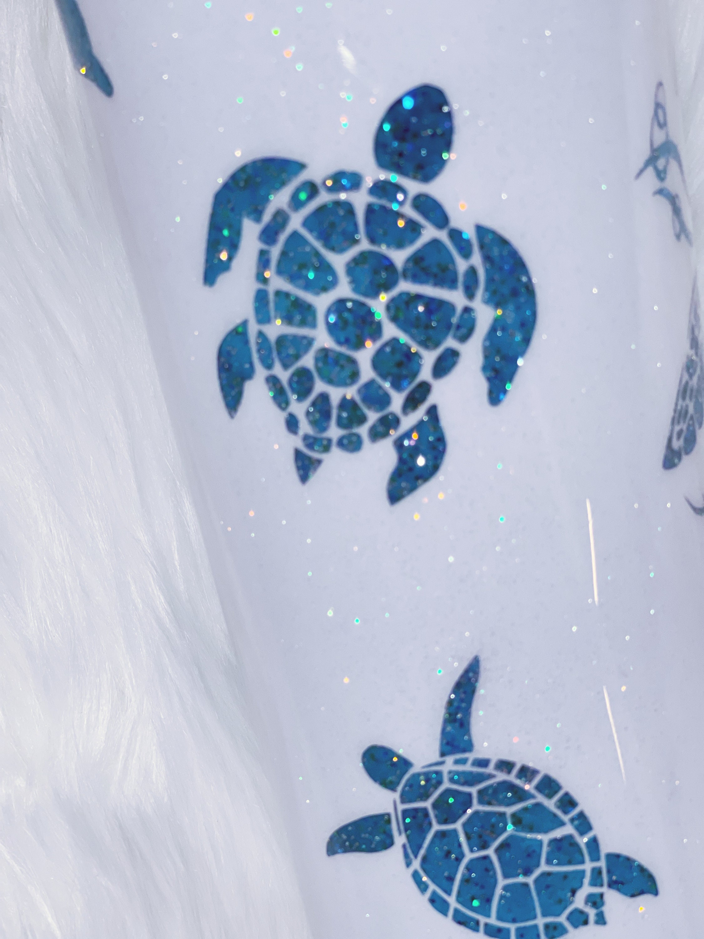 Sea Turtle and Dolphin Custom Glitter Stainless Steel Tumbler Cup - Etsy
