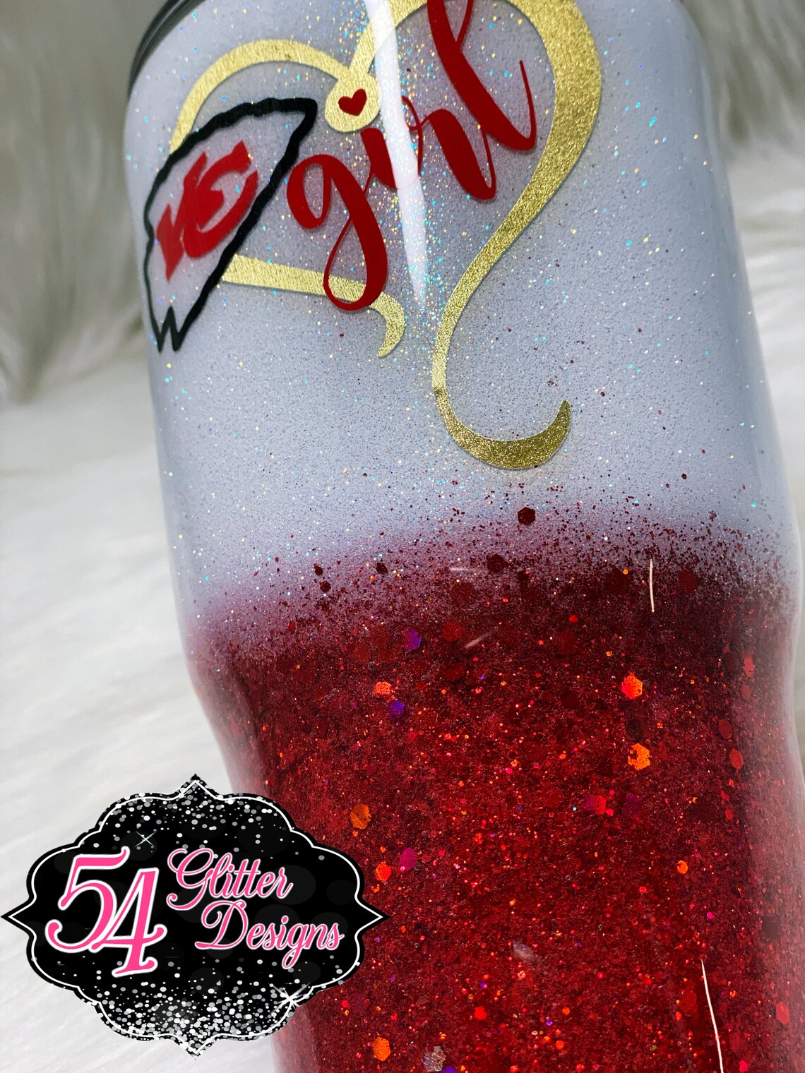 KC Girl Kansas City Chiefs Custom Glitter Stainless Steel - Etsy