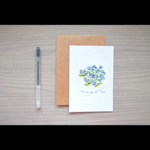Thinking of You Sympathy Card| Hand Drawn, Gift, Flower, Floral ...