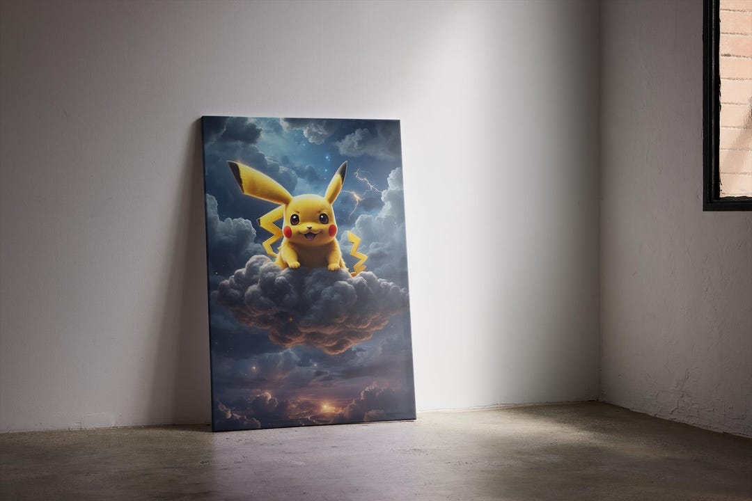 Pokemon Pikachu Canvas Fan Art for the Wall, Pikachu Canvas Picture for ...