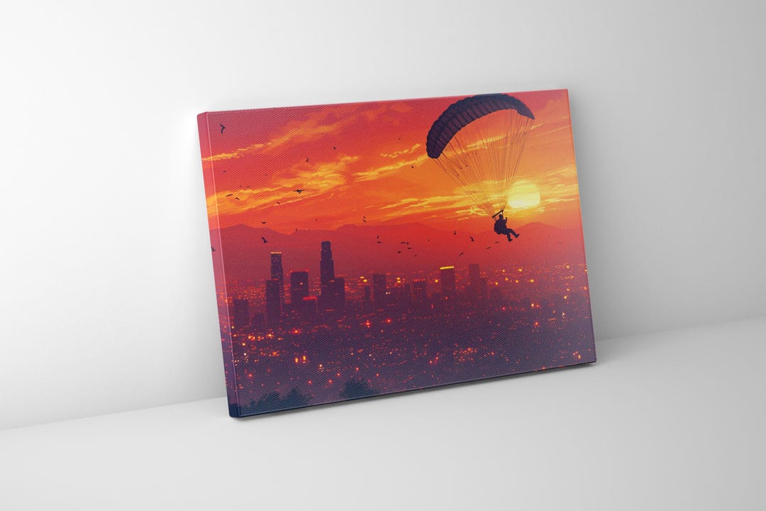 Paragliding Canvas Fan Art for the Wall, Paragliding Canvas Picture for ...