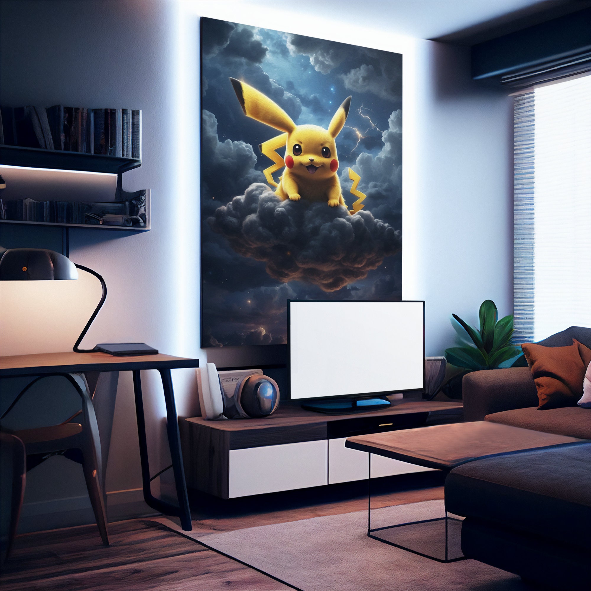 Pikachu Canvas Fan Art for the Wall, Pikachu Canvas Picture for the ...