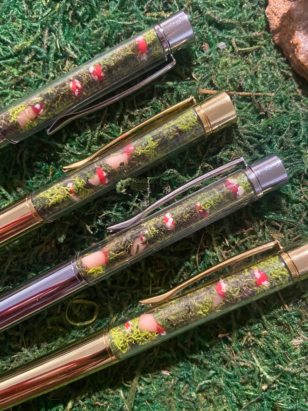 Mushroom Twist Pen: Cottagecore Office Decor, Refillable - Etsy
