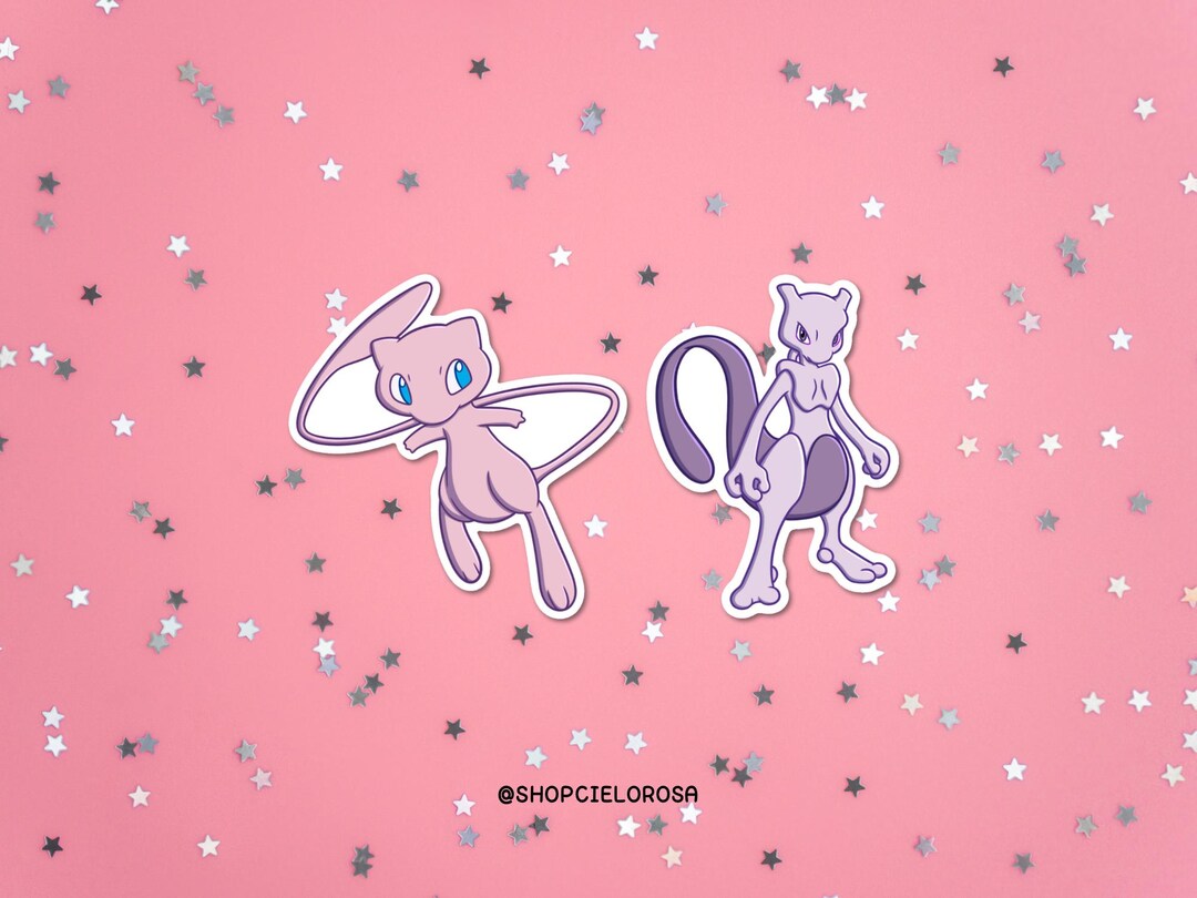 Mew Sticker Mewtwo Sticker Waterproof Vinyl Decal - Etsy