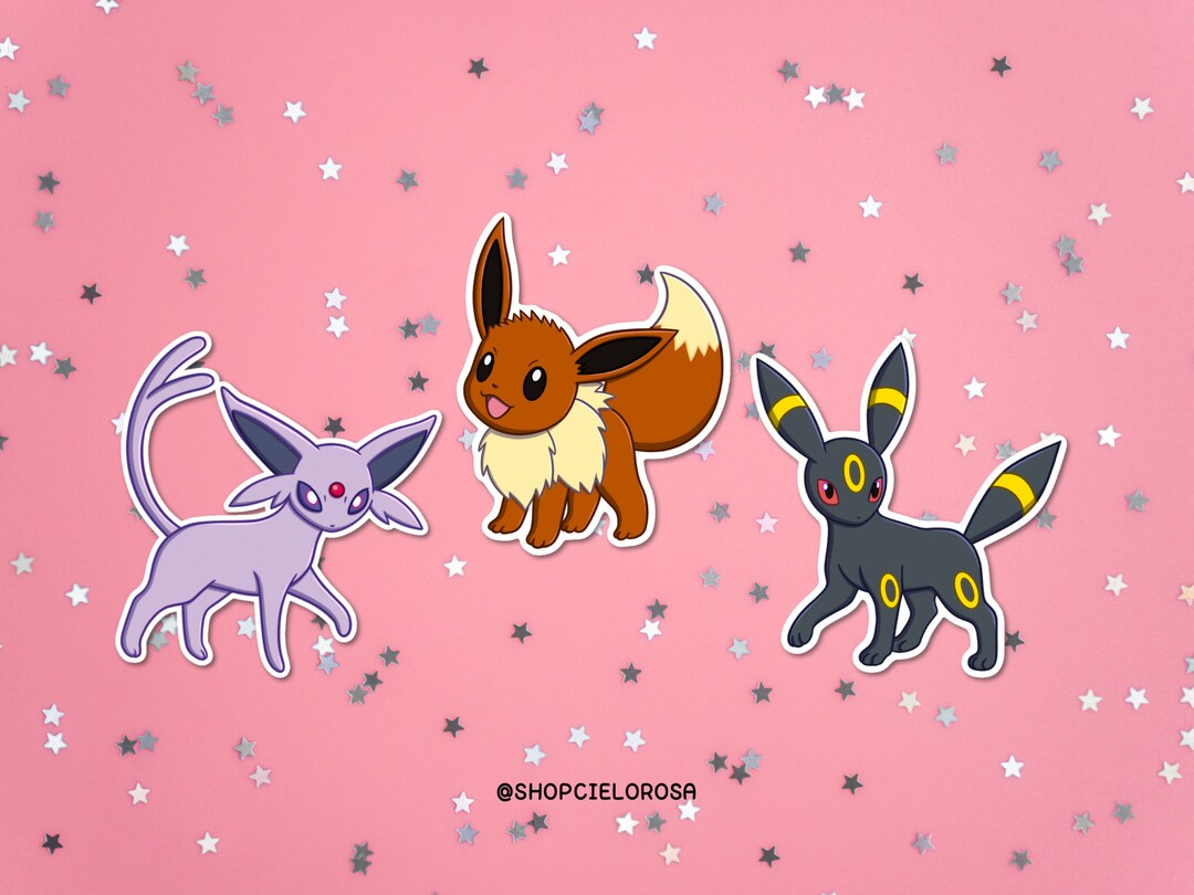 Eevee Sticker Espeon Umbreon Sticker Waterproof Vinyl Pokémon Decal or ...