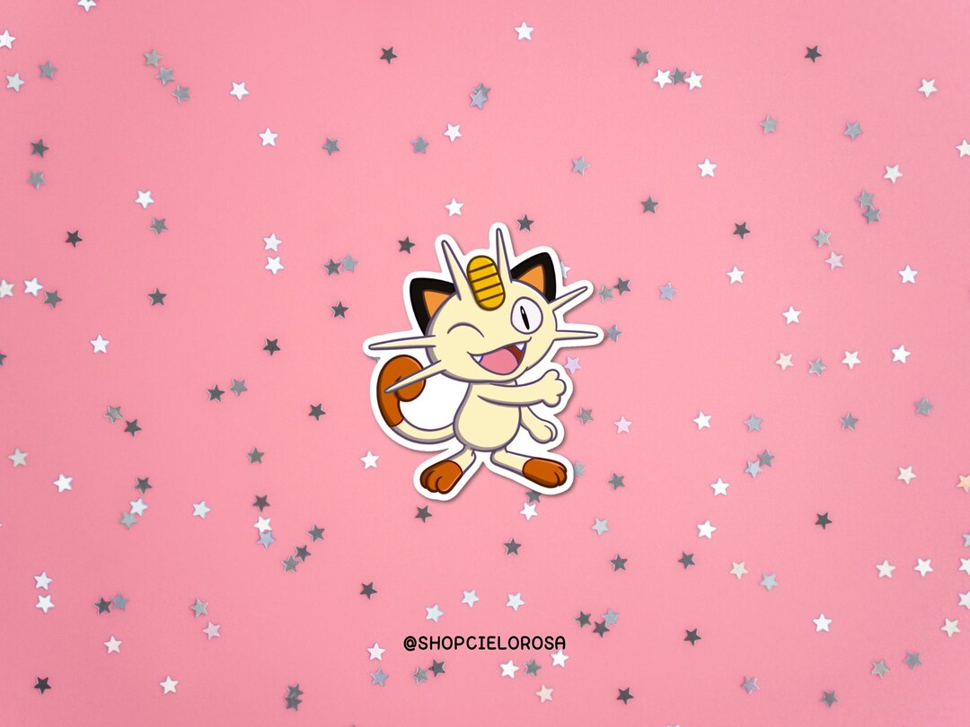 Meowth Sticker Waterproof Vinyl Decal - Etsy