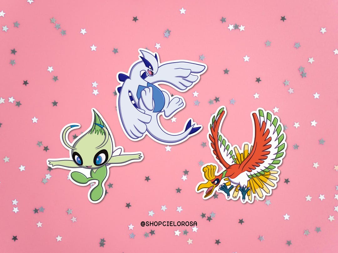 Celebi Sticker Ho-oh Lugia Sticker Waterproof Vinyl Pokemon Decal - Etsy