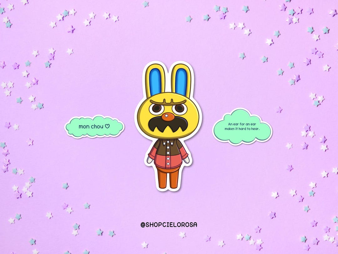 Gaston Sticker Waterproof Vinyl Decal Acnh - Etsy