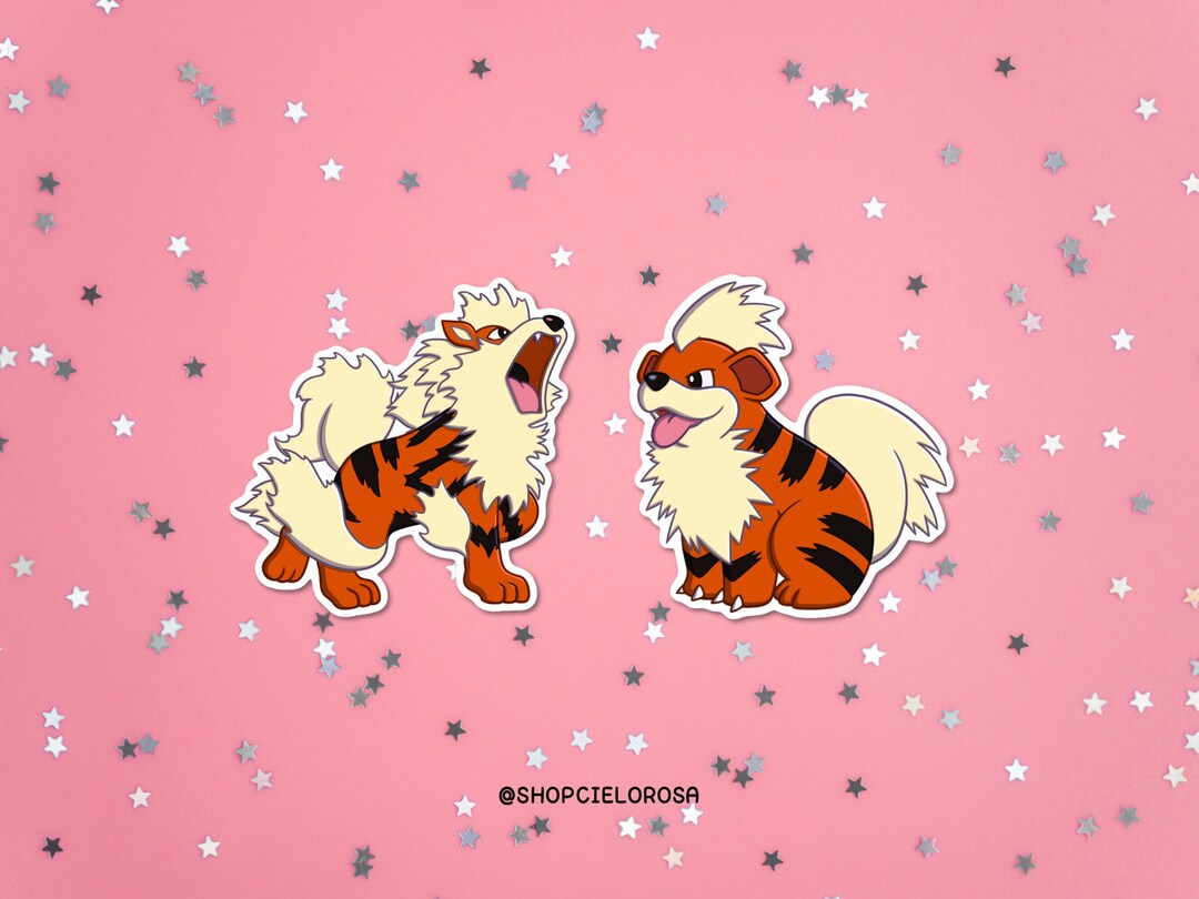 Arcanine Sticker Growlithe Sticker Waterproof Vinyl Pokémon Decal or ...