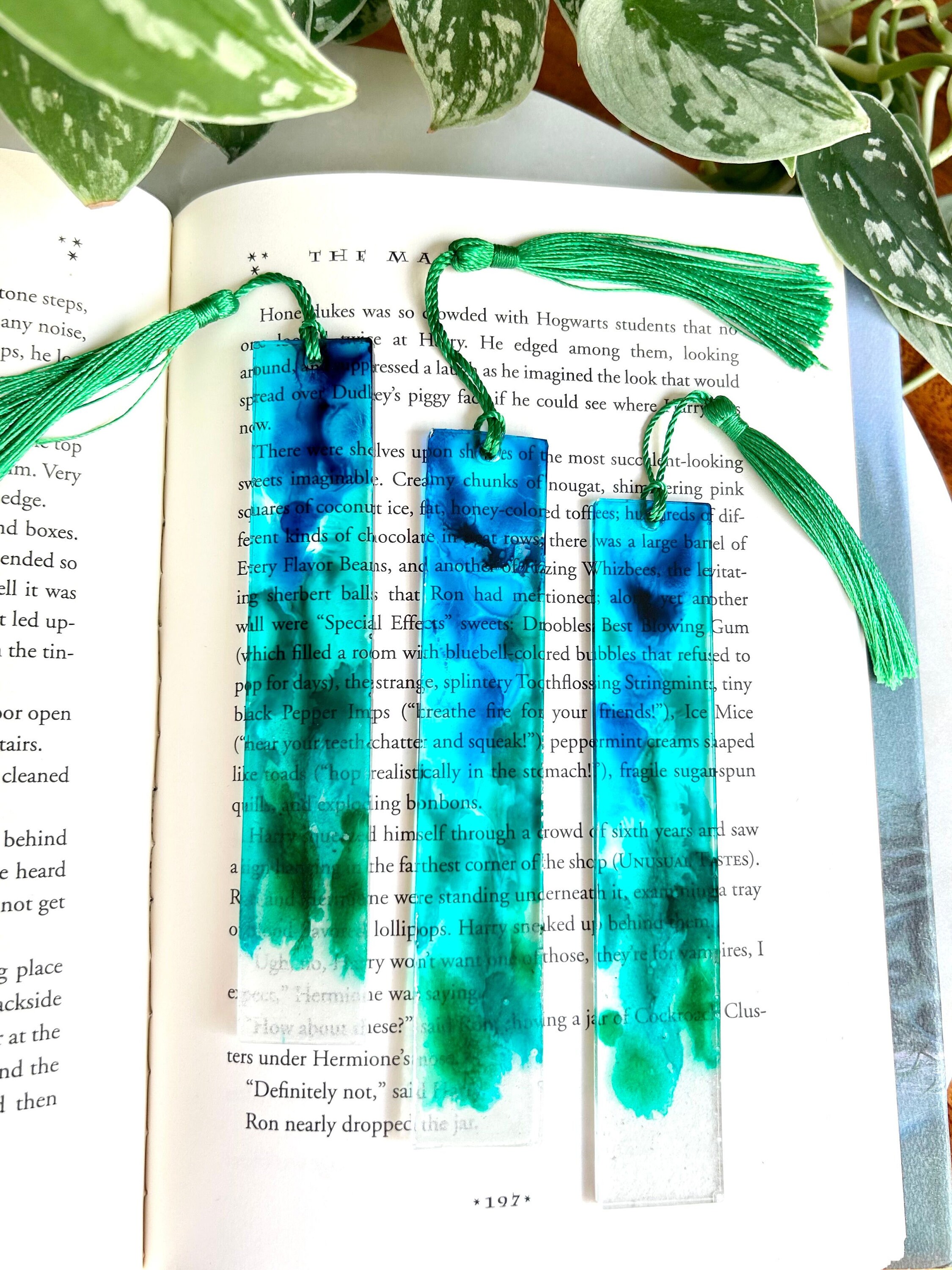Colorful Gold Decorative Epoxy Resin Bookmark - Etsy