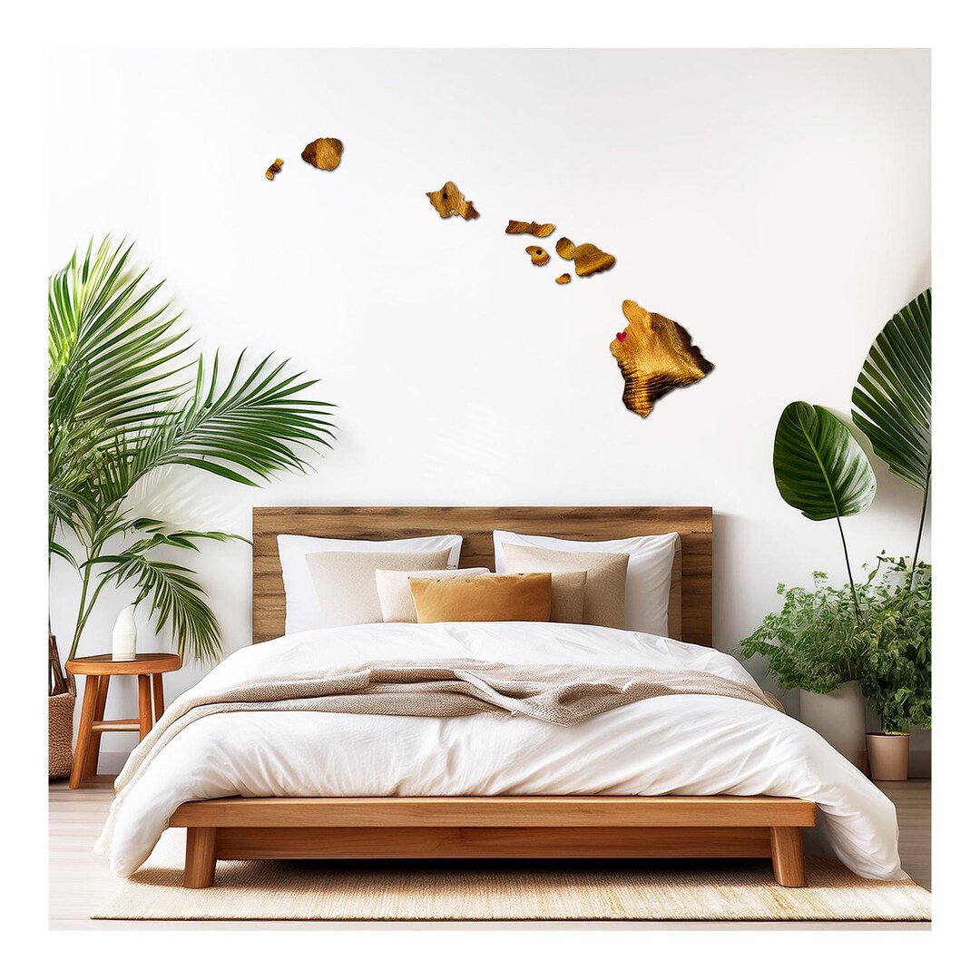 Hawaii Island Wall Art for Beach House Decor Oahu Monkeypod Wall ...