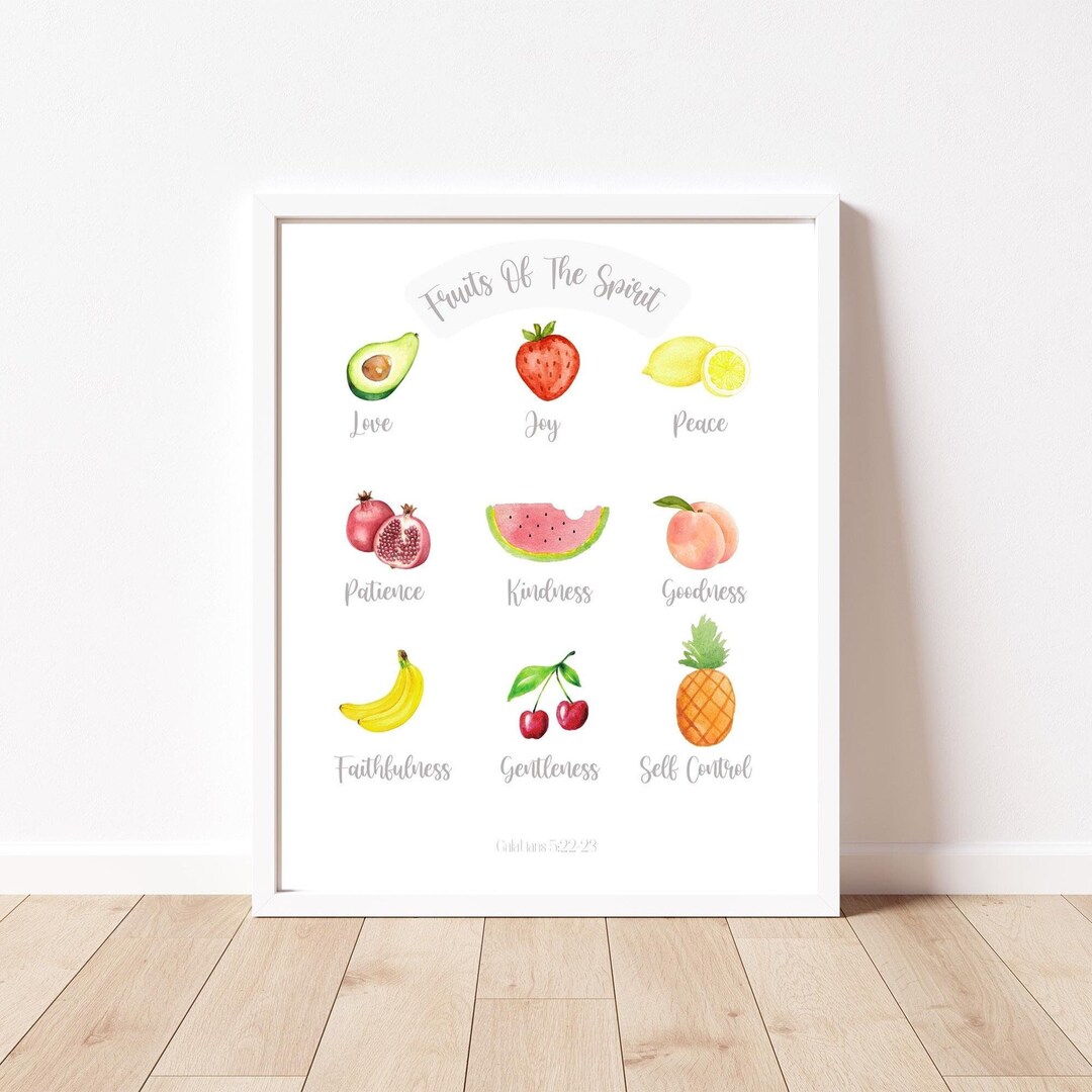 Fruits of the Spirit Digital Print, Neutral Nursery Decor, Printable ...