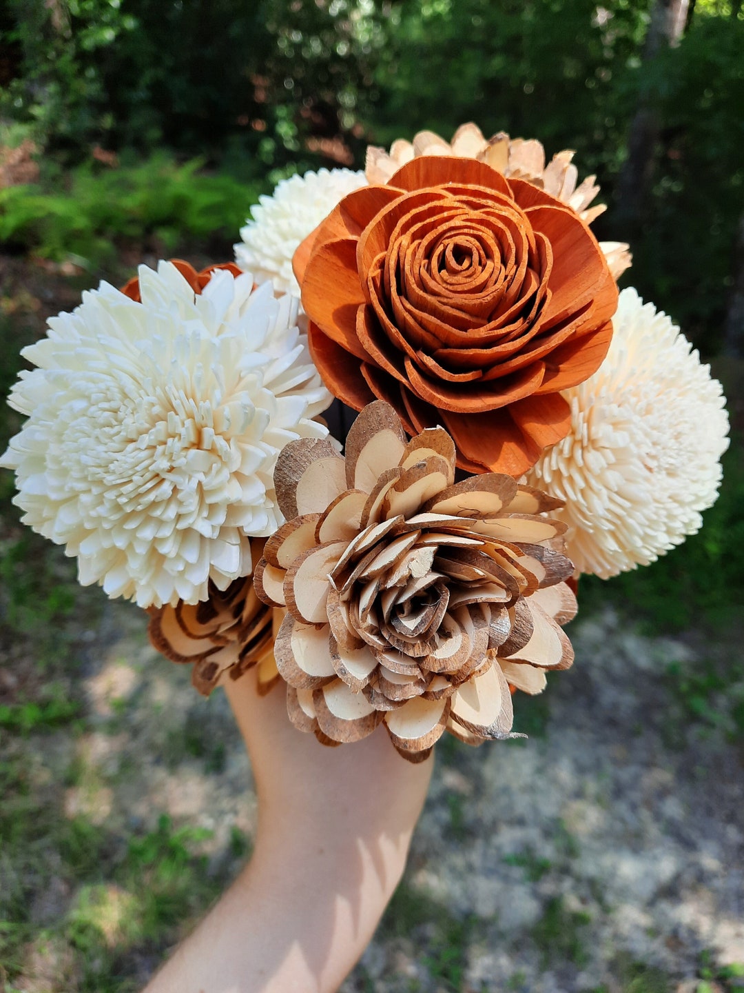 Sweet Fall Flowers ~ Sola Wood Fall Flower Arrangement ~ Terrecotta ...