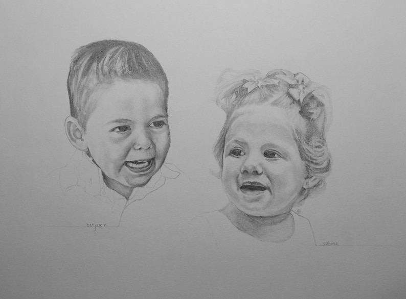 Small Custom Portrait Drawing (8x10") - Etsy