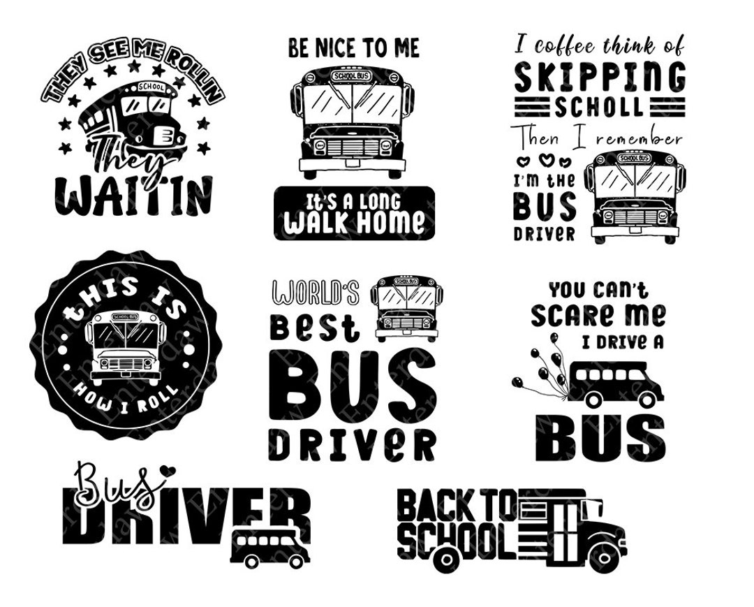 Bus Driver SVG Bundle 6 Designs Included SVG Cut File Bus Driver Cut ...