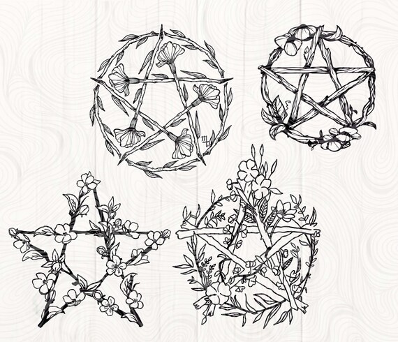 Witch Pentagram Drawings