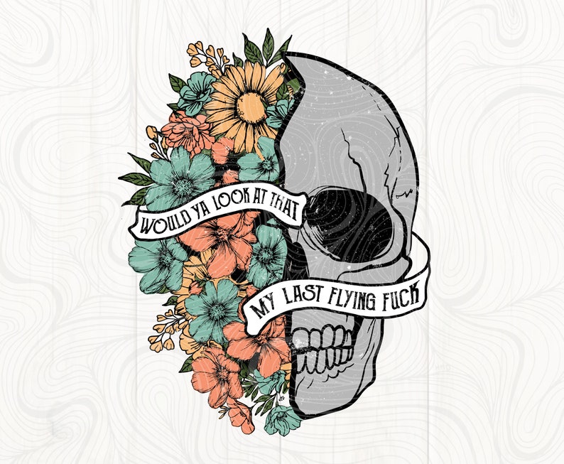 Skull Flower PNG Digital Design Download - Etsy