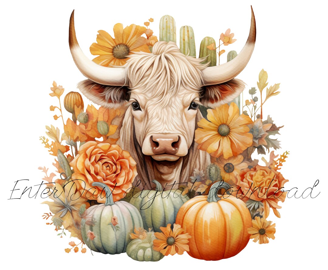 Hay Fall Cow Png Sublimation Design, Fall Png, Hello Fall, Cow Png ...