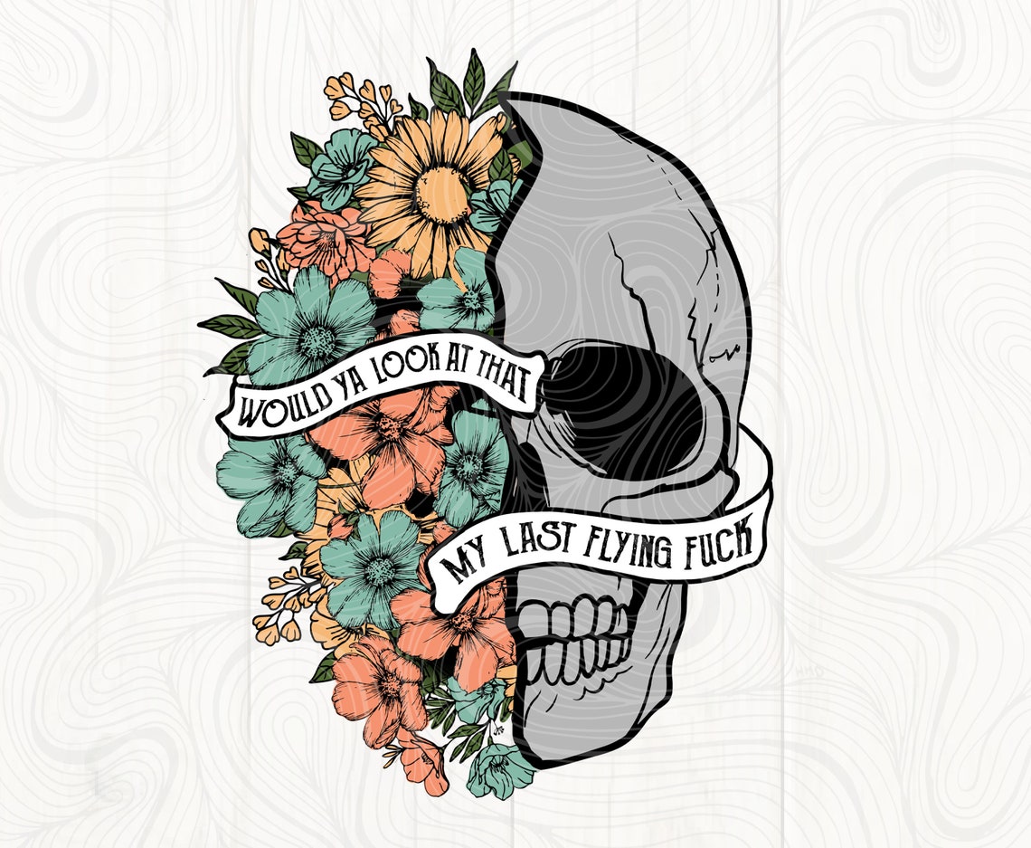 Skull Flower PNG Digital Design Download - Etsy