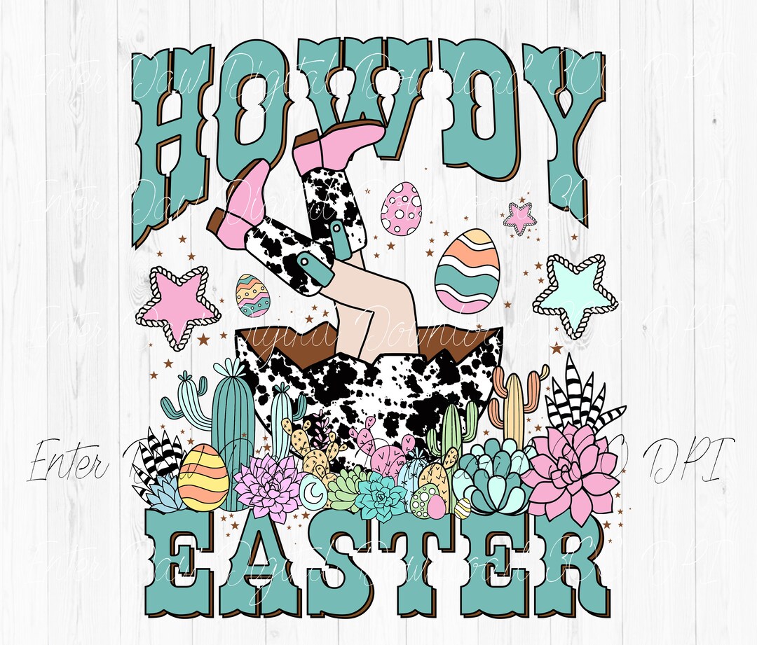 Western-Osterhase-Junge-Png, Howdy Easter-Png, Western-Sublimation-Png ...