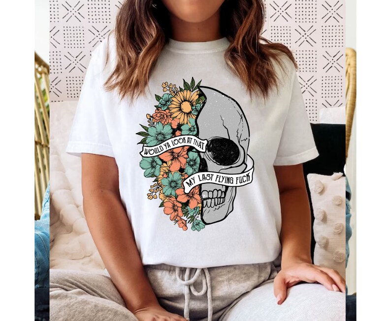 Skull Flower PNG Digital Design Download - Etsy