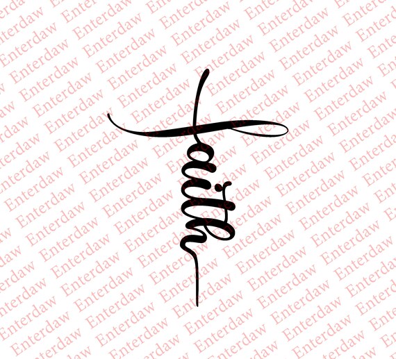 Faith Cross Script Svg Cut Files Clipart Downloads Faith Svg Etsy