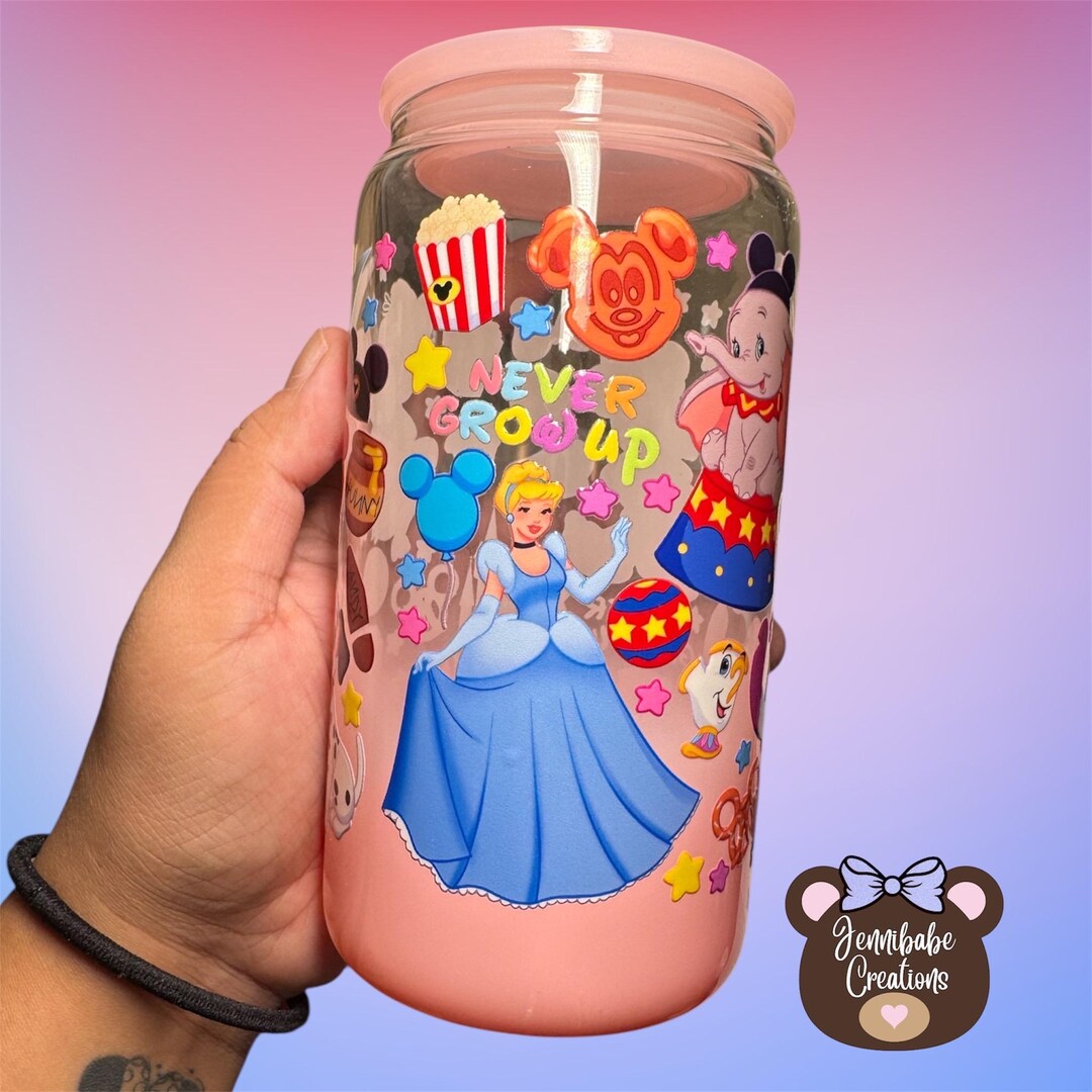 Magical Friends Dreams Do Come True 16oz Pink Ombré Character Glass Can ...