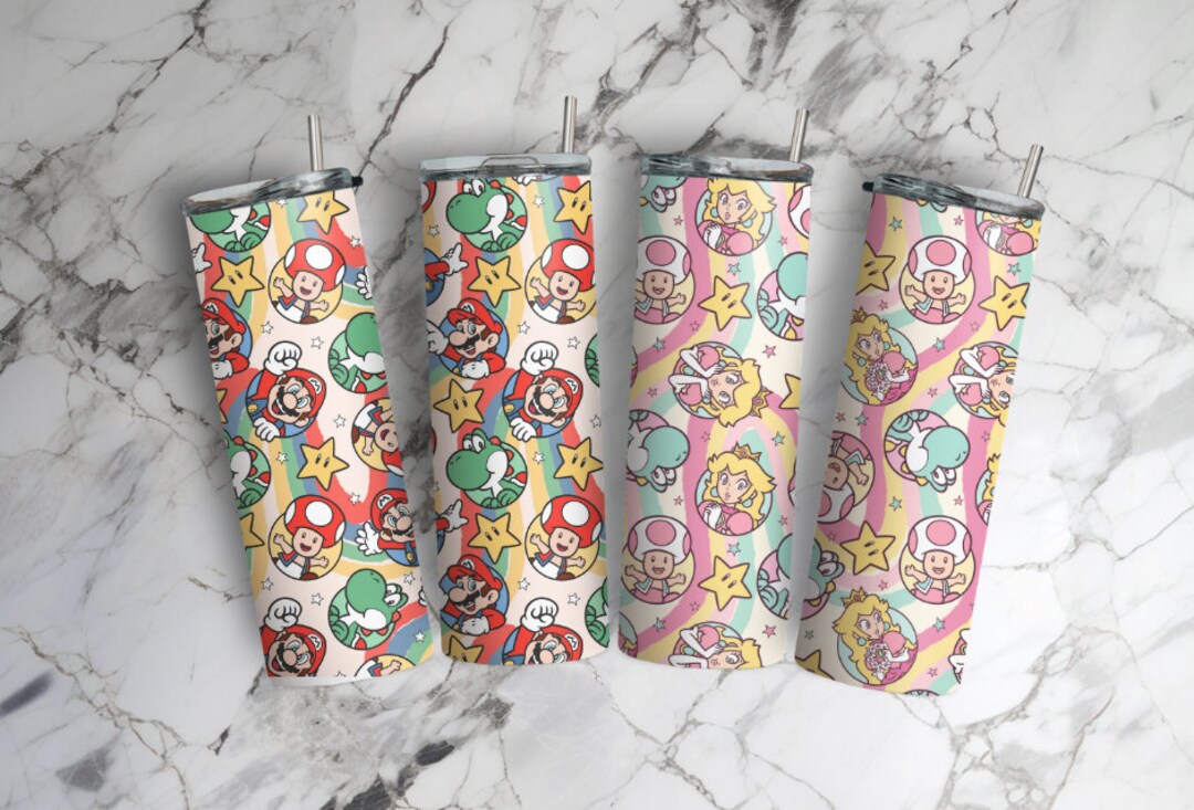 20oz Super Mario Swirl & Princess Peach Sublimation Insulated - Etsy
