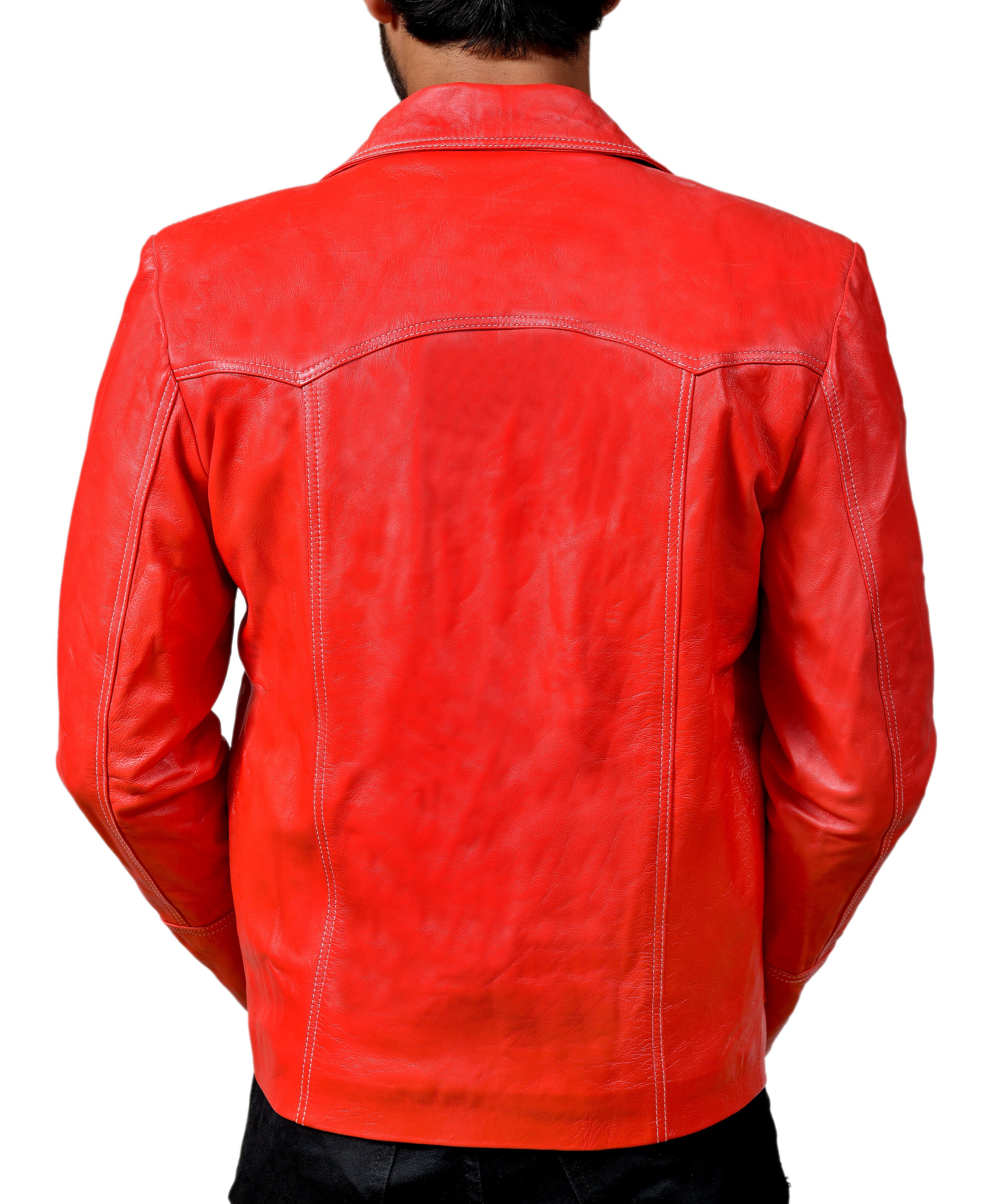 Fight Club Red Men's Leather Jacket - Etsy