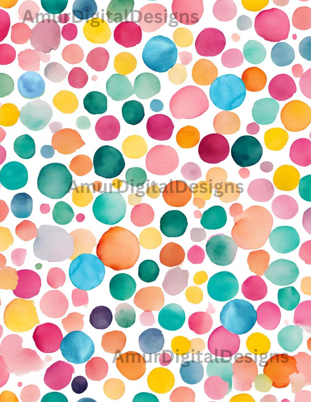 Watercolor Rainbow Dot Digital Download Four Files Pdf, Svg, Png, Jpg ...
