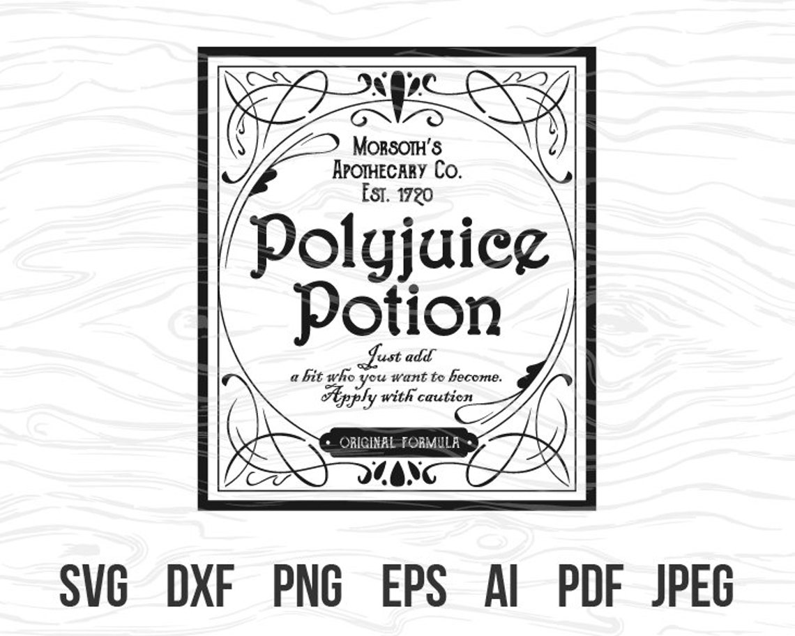 Polyjuice potion svg potion label svg Harry Potter potion | Etsy