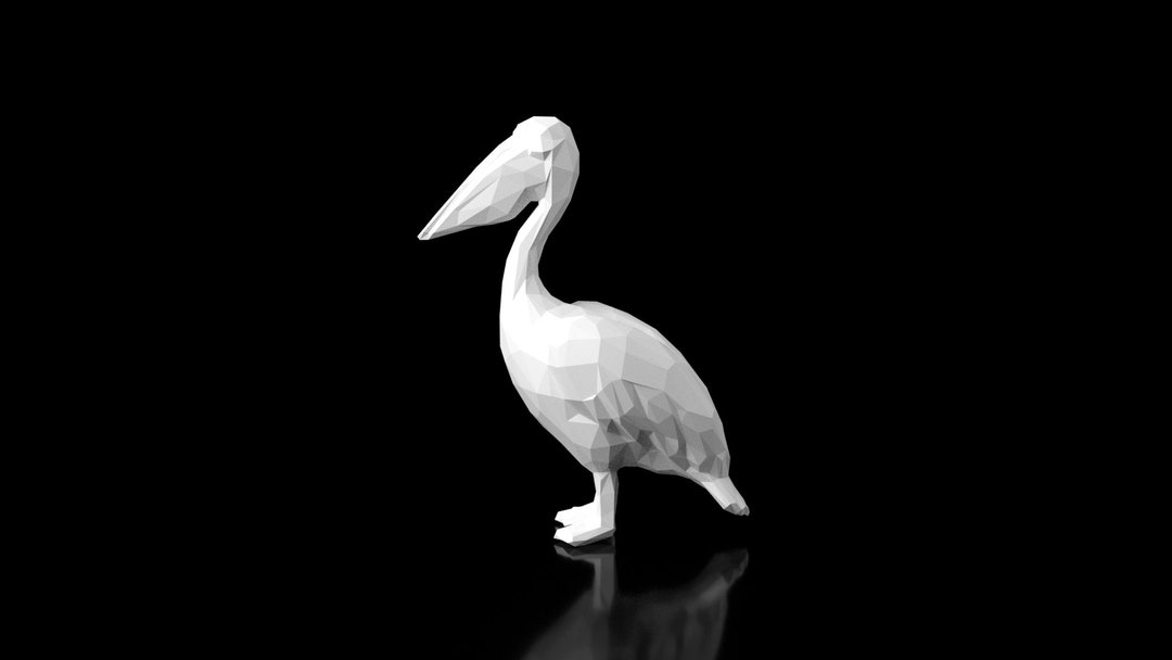 Pelican Low Polygonal 3D Model Digital Figure STL File for 3D Print ...
