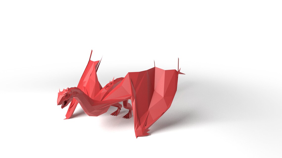 Smaug Low Polygonal 3D Model Digital Figure STL File for 3D Print ...