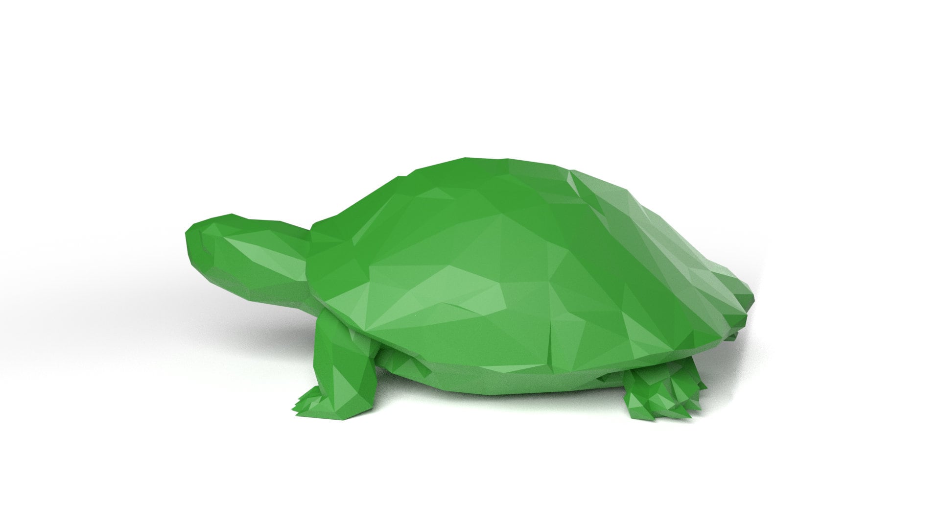 Turtle Low Polygonal Digital Figure STL File for 3D Print Machine. CNC ...